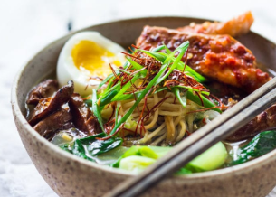 Spicy Miso Ramen with Roasted Chili Salmon - Keohane Seafoods